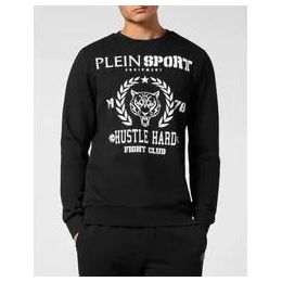 Sweatshirt Plein Sport "Tiger", Herren, Gr. XL, 0201, schwarz, weiß, Obermaterial: 88% Baumwolle, 12% Polyester, Sweatshirts