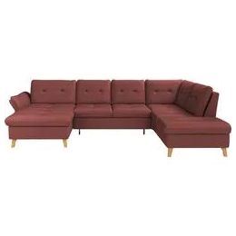 Sit & More Wohnlandschaft SIT & MORE "Göteborg", rot (merlot), B:327cm H:90cm T:226cm, Sofas, inkl. Sitztiefenverstellung, wahlweise mit Bettfunktion & Bettkasten