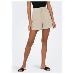 Shorts Only "ONLTIZANA STRING COTTON SHORTS WVN", Damen, Gr. M (38), N-Gr, beige (silber lining), Web, Obermaterial: 100% Baumwolle, unifarben, loose fit, Hosen