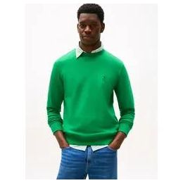 Sweatshirt Tommy Hilfiger "ESSENTIAL TERRY CREWNECK", Herren, Gr. M, grün (olympic grün), Sweatware, Obermaterial: 100% Baumwolle, regular fit, Rundhals, Rippbündchen, Sweatshirts