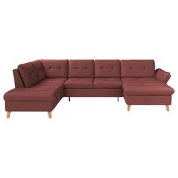 Sit & More Wohnlandschaft SIT & MORE "Göteborg", rot (merlot), B:327cm H:90cm T:226cm, Sofas, inkl. Sitztiefenverstellung, wahlweise mit Bettfunktion & Bettkasten