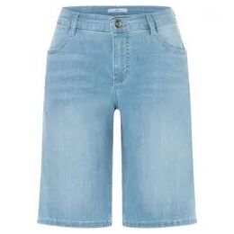 Bermudas MAC, Damen, Gr. 38, N-Gr, blau (light blau washed), Denim/Jeans, Obermaterial: 97% Baumwolle, 3% Elasthan, gerade, Hosen, aus sehr leichter, sommerlicher Qualität mit softem Griff
