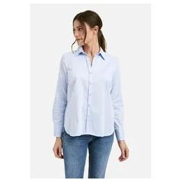 Smith & Soul Langarmbluse SMITH & SOUL, Damen, Gr. S, blau (sky), Material: 70% Baumwolle, 27% Polyester, 3% Elasthan, unifarben, relaxed fit normal, hoch geschlossener Ausschnitt, Ärmel mit Ärmelschlitz 1-Knopf-Manschette, Blusen