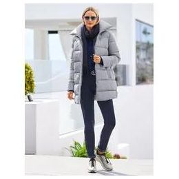 Steppmantel Heine, Damen, Gr. 38, grau (steingrau), 100% Polyamid, Wattierung:100% Polyester, unifarben, unifarben mit Farbeinsatz, unifarben mit Farbeinsätzen, Mäntel
