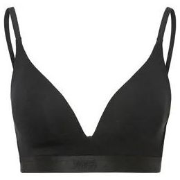 Triangel-BH BOSS "TRIANGLE PADDED BEA", Damen, Gr. XXL, N-Gr, schwarz (schwarz 001), Single Jersey, Obermaterial: 53% Baumwolle, 35% Modal, 12% Elasthan, unifarben, Basic, körpernah, BHs, mit BOSS Schriftzug auf elastischen Bund