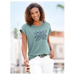 Print-Shirt Casual Looks "Shirt", Damen, Gr. 50, grün (jade), 95% Viskose, 5% Elasthan, bedruckt, gemustert, unifarben, mehrfarbig, Rundhals, Kurzarm, Shirts