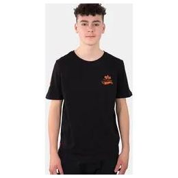 T-Shirt Alpha Industries "Flame T-Shirt Kids/Teens", Mädchen, Gr. 16, schwarz, Obermaterial: 100% Baumwolle, Kurzarm, Shirts
