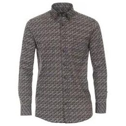 Langarmhemd Casamoda "Casamoda Freizeithemd Print", Herren, Gr. XXL, Normalgrößen, braun, 100% Baumwolle, bedruckt, comfort fit, Hemden