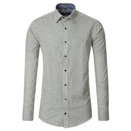 Langarmhemd Casamoda "Casamoda Freizeithemd Print", Herren, Gr. M, Normalgrößen, orange (hellorange), 100% Baumwolle, bedruckt, lässig geschnitten, Hemden