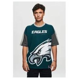 T-Shirt Recovered "NFL Eagles Philadelphia Cut and Sew Midnight", Herren, Gr. L, blau (türkis), 100% Baumwolle, bedruckt, sportlich, normal, Rundhals, Kurzarm, Shirts, für alle Philadelphia Eagles-Fans