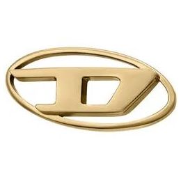 Single-Ohrstecker Diesel "Schmuck Geschenk Edelstahl Ohrringe OVAL D LOGO", gelb (gelbgoldfarben, edelstahlfarben), Ohrringe, Damen, Edelstahl