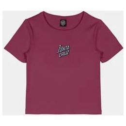 T-Shirt Santa Cruz "FLUTTER FLASH T-SHIRT", Damen, Gr. XS (6), rot (sangria), Obermaterial: 70% Baumwolle, 30% Polyester, Shirts