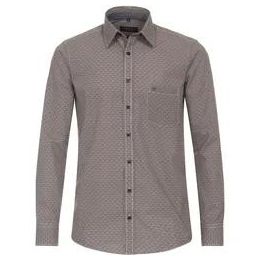 Langarmhemd Casamoda "Casamoda Freizeithemd Print", Herren, Gr. XL, Normalgrößen, rot (dunkelrot), 100% Baumwolle, bedruckt, lässig geschnitten, Hemden