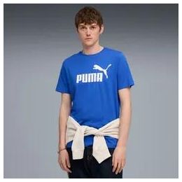 T-Shirt Puma "ESS NO. 1 LOGO TEE (S)", Herren, Gr. S, blau (mountain blau), Jersey, Obermaterial: 100% Baumwolle, unifarben, Sportlich, regular fit normal, Rundhals, Shirts