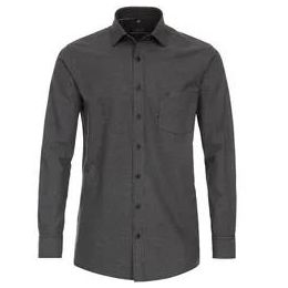 Langarmhemd Casamoda "Casamoda Freizeithemd Print", Herren, Gr. XL, Normalgrößen, grau (dunkelgrau), 100% Baumwolle, bedruckt, comfort fit, Hemden