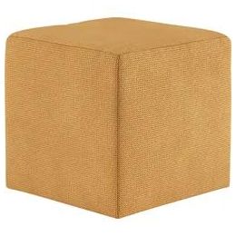 Hocker COTTA "Cuby", gelb (mustard), B:40cm H:40cm T:40cm, 96% POLYESTER (PES) / 4% POLYAMID (PA), Hocker, Sitzwürfel, Cube, Sitzhocker