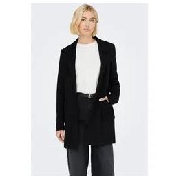 Langmantel Only "ONLBAKER-NEVARA LIFE L/S COATIGAN CC PNT", Damen, Gr. XL, schwarz, Web, Obermaterial: 97% Polyester, 3% Elasthan, unifarben, regular fit, Mäntel