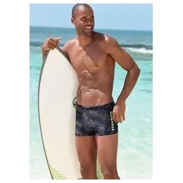 Boxer-Badehose Chiemsee, Herren, Gr. 8, N-Gr, schwarz (schwarz, bedruckt), Polyamid, bedruckt, Badehosen, mit Print