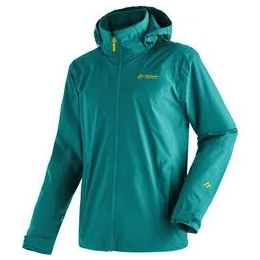 Funktionsjacke Maier Sports "Metor rec M", Herren, Gr. 26, grün (seegrün), 100% Polyester (recycelt), Jacken, Herren Regenjacke wasserdicht mit Kapuze, 2 Taschen außen, Innentasche