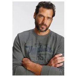 MAN'S WORLD Sweatshirt MAN'S WORLD, Herren, Gr. 5XL (72/74), schwarz (anthrazit melange), Obermaterial: 60% Baumwolle, 40% Polyester, casual, normal, Rundhals, Langarm Rippstrickbündchen, Sweatshirts, Langarm, lässiger Print, Rundhals, aus Baumwollmischung