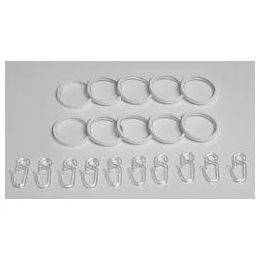 Gardinenring Indeko, weiß, Ø:2cm, Metall, Gardinenbefestigungen, für Vorhangstangen bis Ø 20 mm