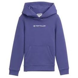 Hoodie Tom Tailor, Mädchen, Gr. 116, blau (dunkelblau harbor), Sweatware, Obermaterial: 100% Baumwolle, unifarben, regular fit taillenbedeckt, Rippbündchen, Sweatshirts, mit Kapuze