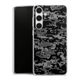DeinDesign Galaxy S24+ Handy Silikon Hülle Case transparent Handyhülle Camouflage Tarnmuster Pixel Silikon Case