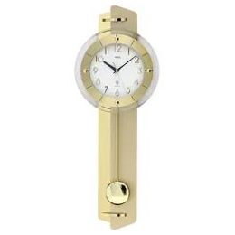 Funk-Pendelwanduhr AMS "F5264", grau (messingfarben), Wanduhren, B/H/L: 24cm x 8cm x 70cm, Quarzuhr, Esszimmer, Wohnzimmer, Made in Germany
