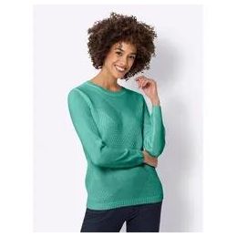 Strickpullover Classic Basics "Langarm-Pullover", Damen, Gr. 42, grün (smaragd), 100% Polyacryl, unifarben, Pullover