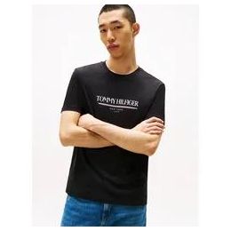 T-Shirt Tommy Hilfiger "BRAND LOVE HILFIGER TEE", Herren, Gr. XL, schwarz, Single Jersey, Obermaterial: 100% Baumwolle, Casual, regular fit, Rundhals, Shirts