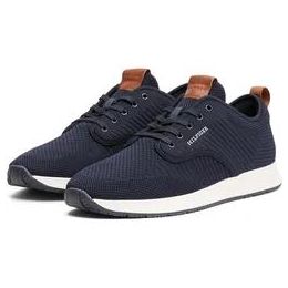 Sneaker Tommy Hilfiger "NEWPORT 3D PREMIUM KNIT", Herren, Gr. 43, blau (dunkelblau), Textil, unifarben, Schuhe, Halbschuh, Schnürer, Freizeitschuh mit Kontrast-Logoaufnäher
