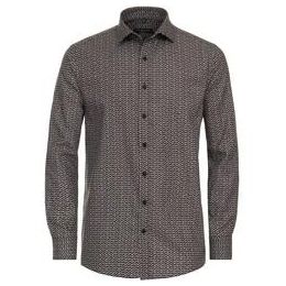 Langarmhemd Casamoda "Casamoda Freizeithemd Print", Herren, Gr. XL, Normalgrößen, braun, 100% Baumwolle, bedruckt, comfort fit, Hemden