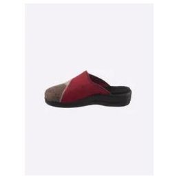 Pantoffel Casual Looks, Damen, Gr. 39, beige (beige, rot), Filz, Schuhe