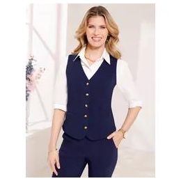Kurzweste Classic Basics, Damen, Gr. 50, blau (marine), 72% Viskose, 25% Polyamid, 3% Elasthan, unifarben, Westen