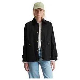 Marc O'Polo Langjacke MARC O'POLO, Damen, Gr. 36, schwarz, Canvas, Obermaterial: 80% Baumwolle, 20% Polyamid, casual, relaxed fit, Langarm, Jacken, im Cape-Stil, Kragen mit Cord, relaxed fit