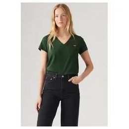 Levi's V-Shirt LEVI'S "Perfect Tee", Damen, Gr. L (40), mountain view, Jersey, Obermaterial: 100% Baumwolle, figurbetont hüftlang, V-Ausschnitt, abgesteppte Kante, Shirts, mit kleinem Batwing- Logo