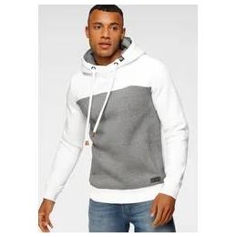 Cipo & Baxx Kapuzensweatshirt CIPO & BAXX, Herren, Gr. M (50), beige (ecru), angeraute Sweatware, Obermaterial: 70% Baumwolle, 30% Polyester, colorblocking, modisch, schmal, Rundhals, Langarm Rippbündchen, Sweatshirts, Color Blocking
