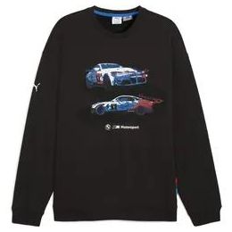 Sweatshirt Puma "BMW M Motorsport Graphic Sweatshirt Herren", Herren, Gr. XXL, schwarz, Obermaterial: 34% Polyester, 66% Baumwolle; Rippe: 97% Baumwolle, 3% Elasthan, relaxed fit, Rundhals, Sweatshirts