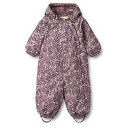 Schneeoverall Wheat "Adi Tech", Baby, Gr. 92, lila (lila tulips), Web, Obermaterial: 100% Polyester. Futter: 100% Polyester. Wattierung: 100% Polyester. Fleece: 100% Polyester, bedruckt, gemustert, normal normal, elastischer Bund, Overalls, wasserdicht, atmungsaktiv und leicht wattiert, verschweißte Nähte