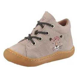 Lauflernschuh Pepino BY RICOSTA "Kally", Kinder, Gr. 24, kiesfarben leopard, Leder, animal-print, bestickt, casual, Schuhe, Babyschuh, Pre Walker mit Stickerei, Größenschablone zum Download