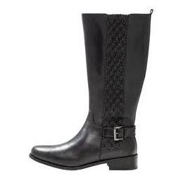 Weitschaftstiefel sheego, Damen, Gr. 41, schwarz, Leder, Schuhe