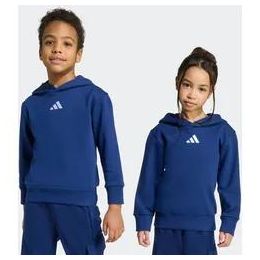 Kapuzensweatshirt Adidas SPORTSWEAR "LK SL FL HD", Kinder, Gr. 104, blau (dunkelblau, weiß), Obermaterial: 71% Baumwolle, 29% Polyester, sportlich, Sweatshirts