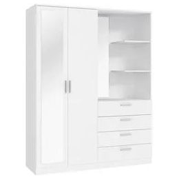 Kompaktgarderobe FORTE, weiß, B:159,3cm H:203,4cm T:52,7cm, Dekorfolie, FSC-zertifizierter Holzwerkstoff, Schränke, B/H/T 159,3/203,4/52,7 cm, Stauraumwunder