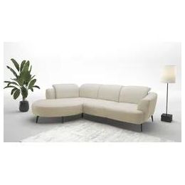 Sit & More Ecksofa SIT & MORE "Zoe", beige (creme), B:309cm H:87cm T:199cm, 95% Polyester, 5% Polyamid, Sofas, ink.Sitztiefenverstellung, wahlweise mit Kopfteilverstellung