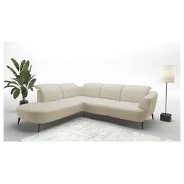 Sit & More Ecksofa SIT & MORE "Zoe", beige (creme), B:300cm H:87cm T:267cm, 95% Polyester, 5% Polyamid, Sofas, ink.Sitztiefenverstellung, wahlweise mit Kopfteilverstellung