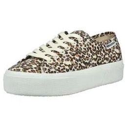 Plateausneaker Superga "Superga Sneaker Baumwolle", Damen, Gr. 39, braun (leopard), Textil, Schuhe Plateausneaker