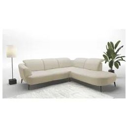 Sit & More Ecksofa SIT & MORE "Zoe", beige (creme), B:300cm H:87cm T:267cm, 95% Polyester, 5% Polyamid, Sofas, ink.Sitztiefenverstellung, wahlweise mit Kopfteilverstellung