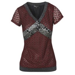 Koroshi Bluse Damen Gr&ouml;&szlig;e XXL rot / schwarz / wei&szlig;