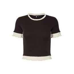 Pieces T-Shirt 'PCJemma' Damen Gr&ouml;&szlig;e M braun / wei&szlig;