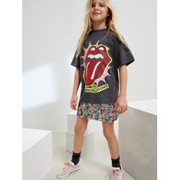 next T-Shirt 'The Rolling Stones' M&auml;dchen Gr&ouml;&szlig;e 98 gelb / grau / hellpink / rot
